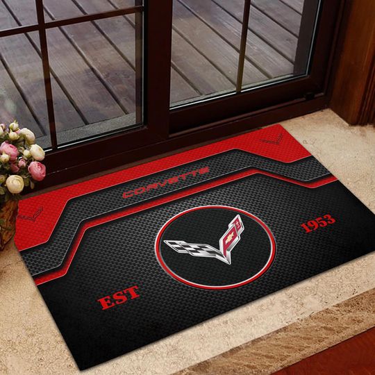 Corvette Old Logo Color Block Classic Welcome Doormat sold by Vintage ...